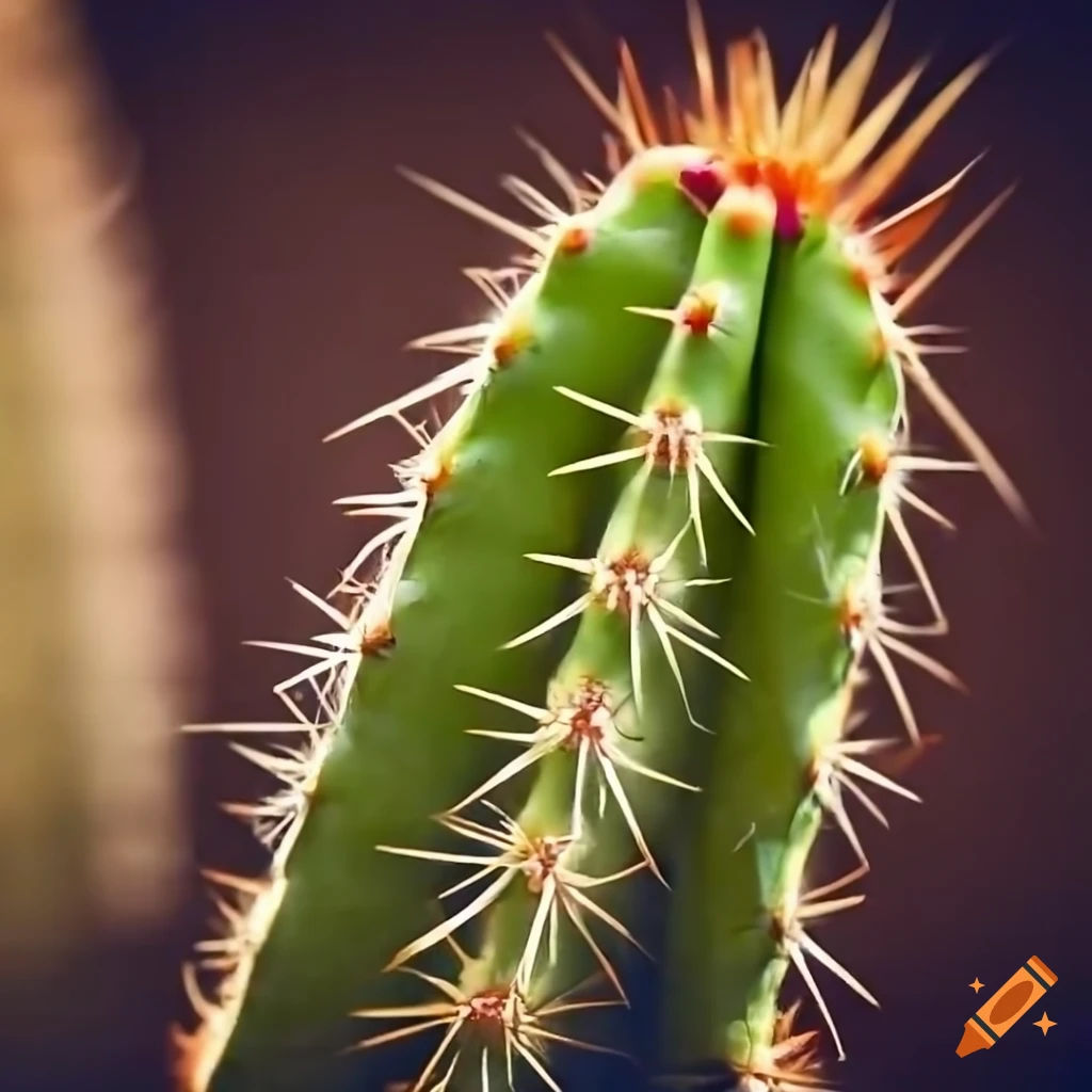 Close-up of a cactus in the desert in high definition on Craiyon