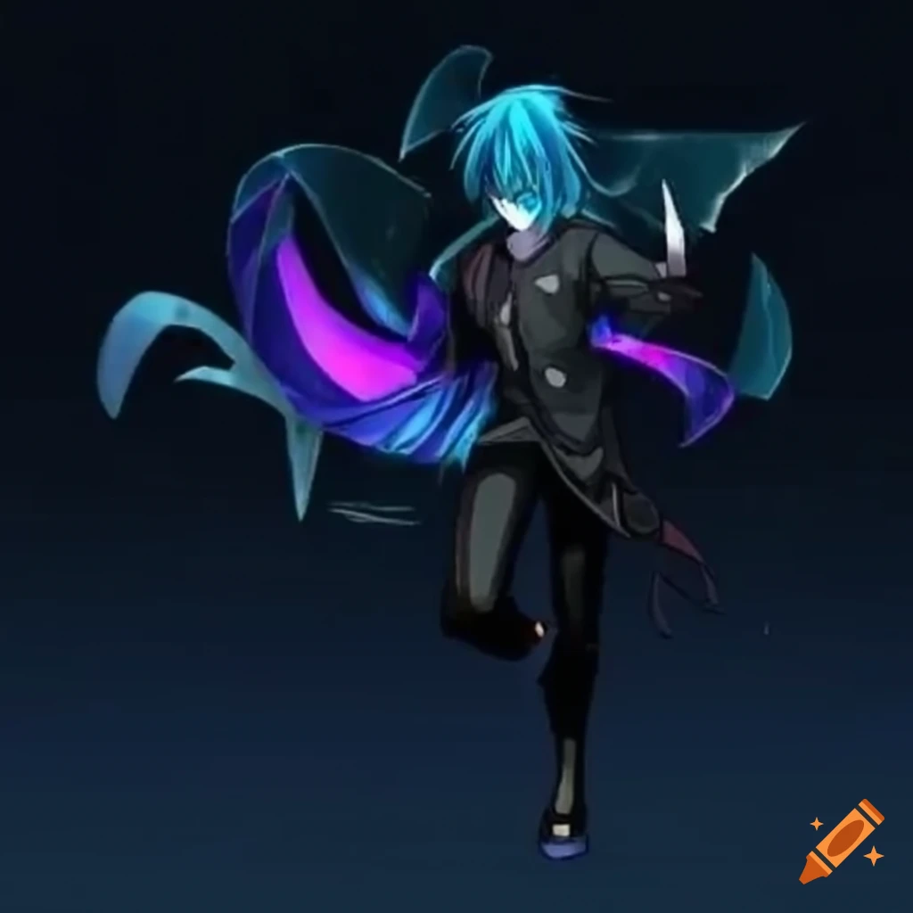 Character displaying psychic powers in a cool anime pose on Craiyon