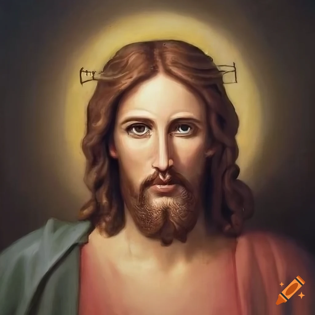 Detailed and lifelike depiction of Jesus Christ in religious art on Craiyon