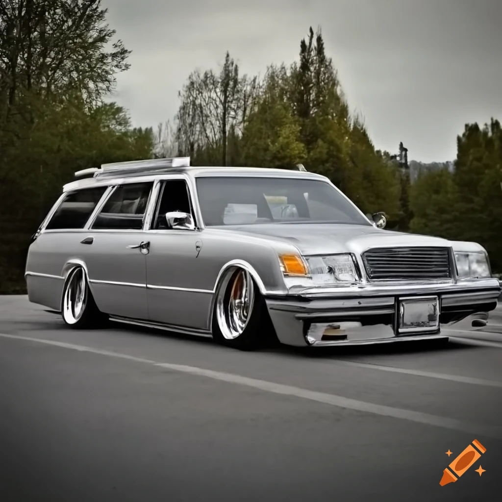 Silver toyota crown wagon slammed on Craiyon