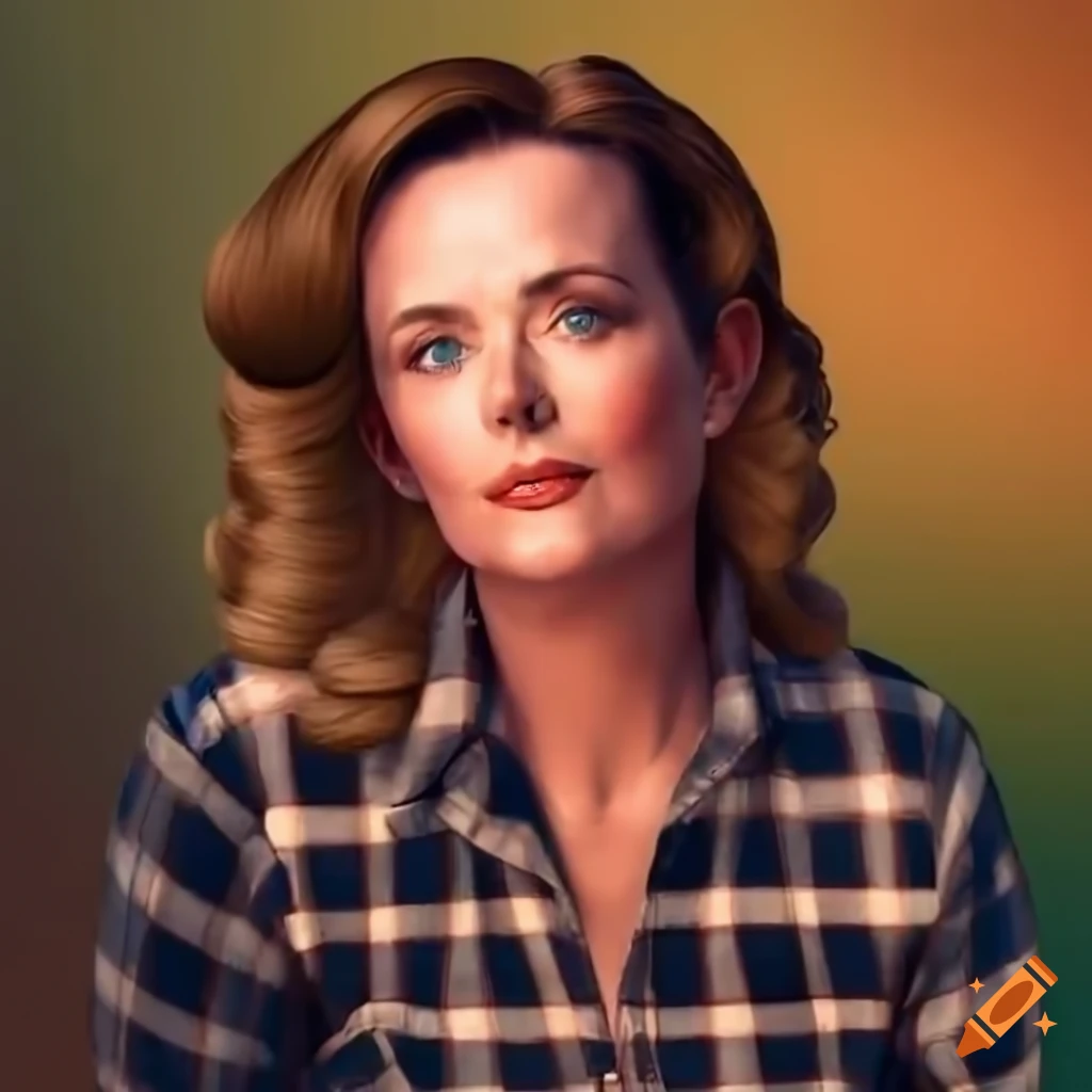 British actress kelly mcdonald lookalike in plaid shirt and black ...