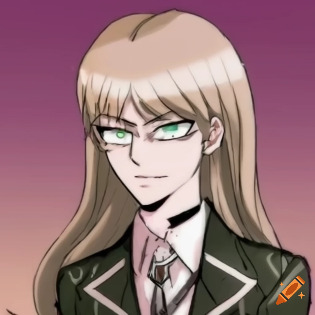 Genderbent femboy character inspired by Byakuya Togami on Craiyon