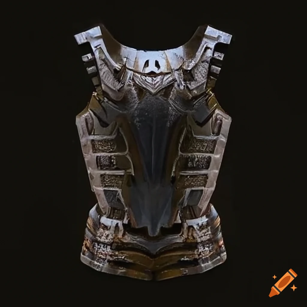 Adorned magic massive body armor with front view and vertical symmetry ...