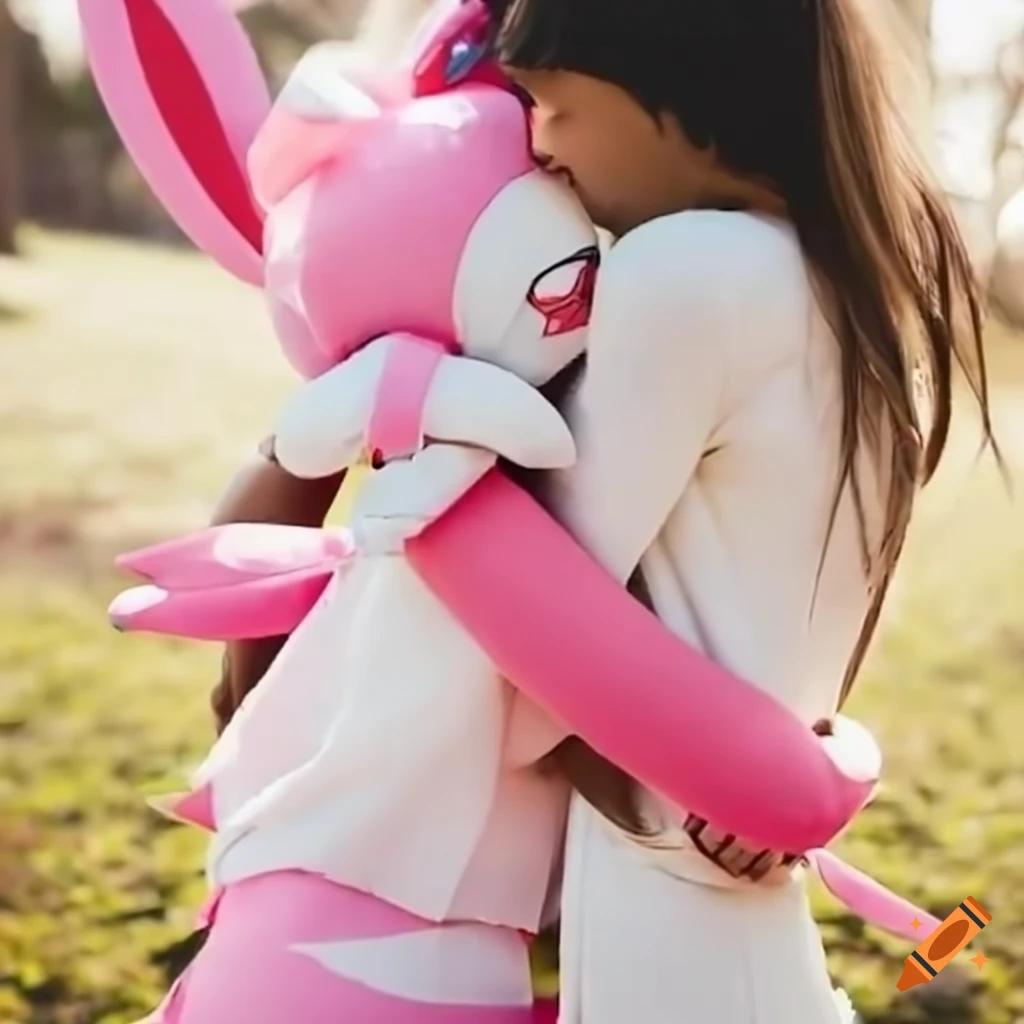 Sylveon Hugging Greninja On Craiyon
