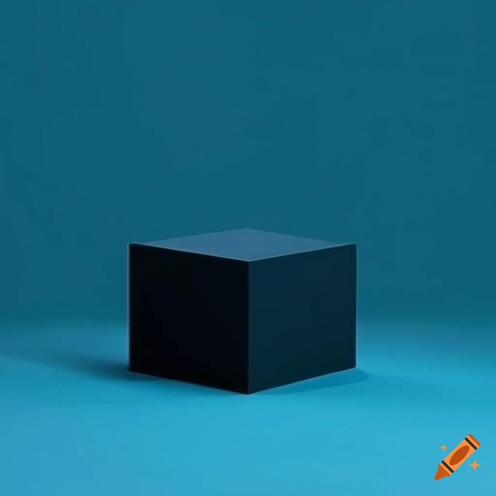 Minimalist 3d blue and black cube design for corporate logo, modern and ...