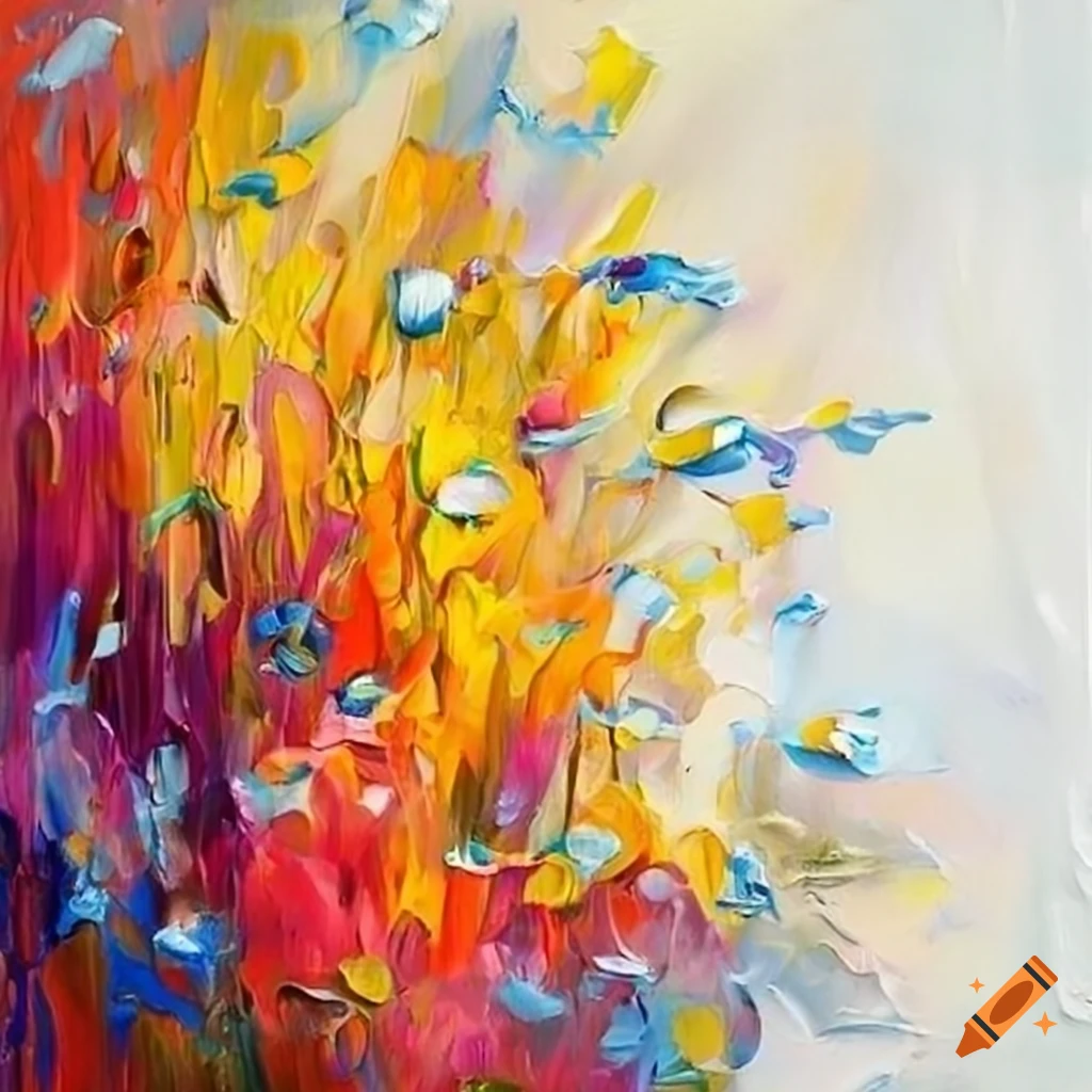 Abstract wildflower oil painting on Craiyon