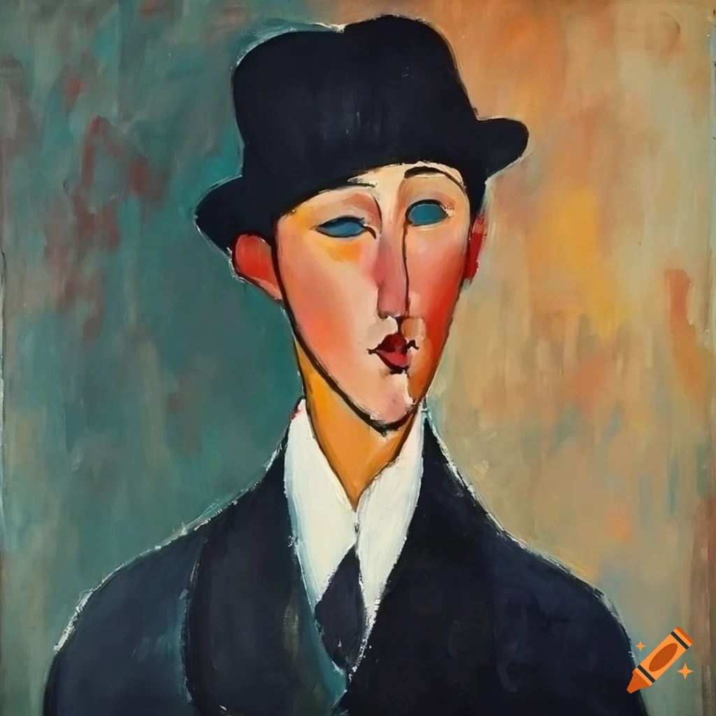 Portrait painting of paul guillaume by modigliani on Craiyon
