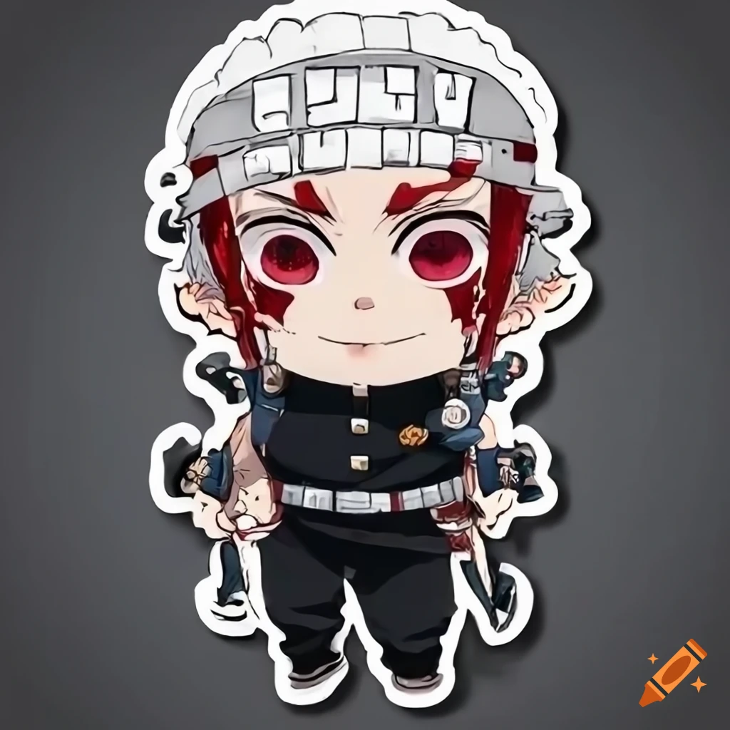 Chibi character demon slayer tengen uzui sticker on Craiyon