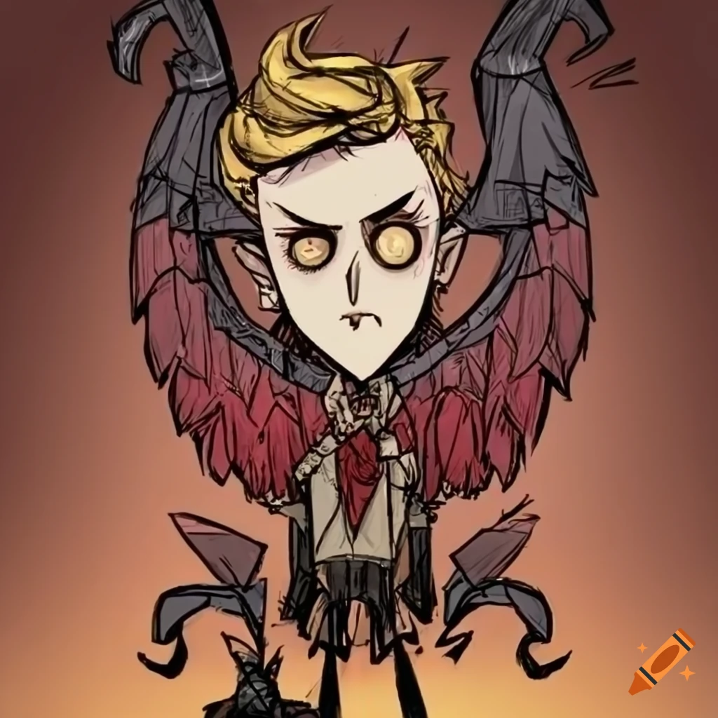 Male incubus character in the art style of Don't Starve on Craiyon