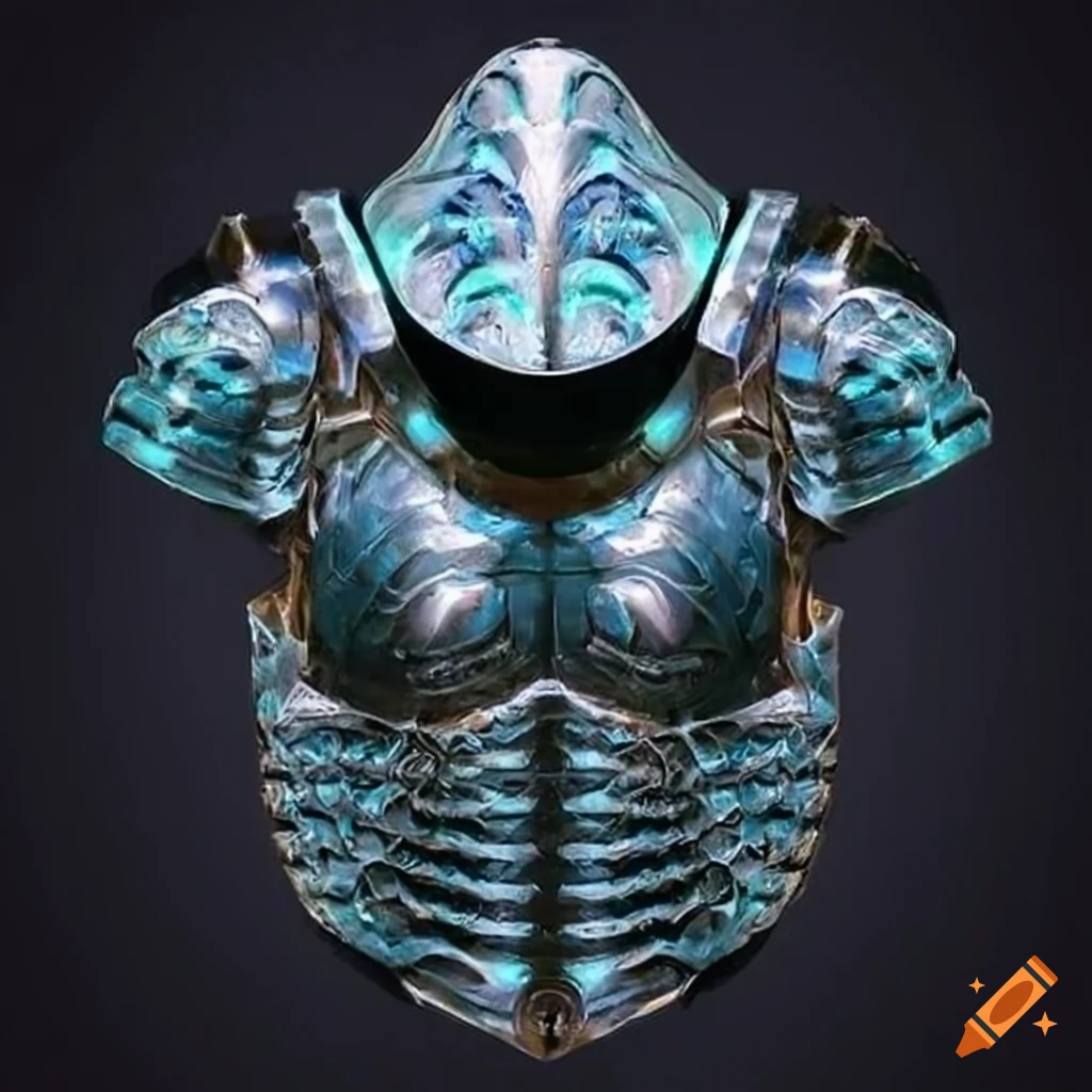 Adorned magic massive body armor with front view and vertical symmetry ...