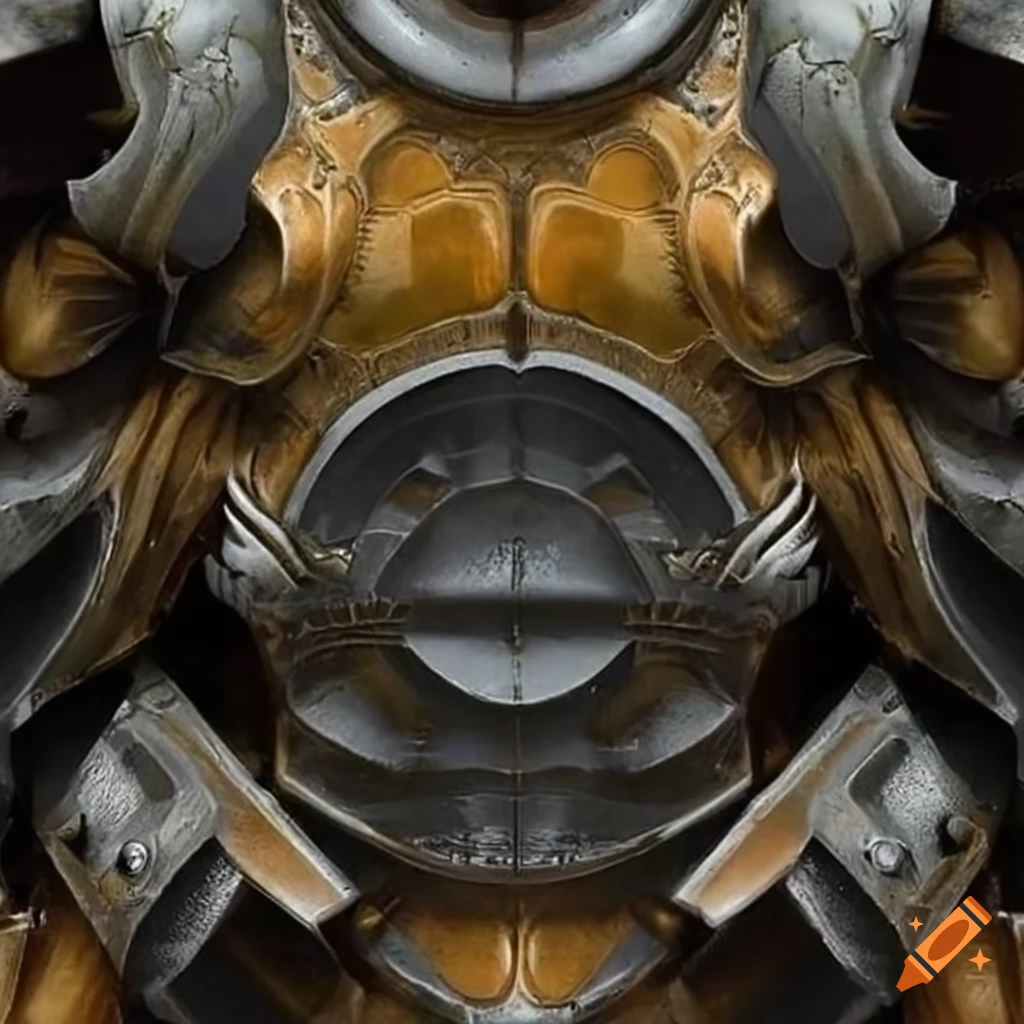 Front view of majestic magic body armor with vertical symmetry on Craiyon