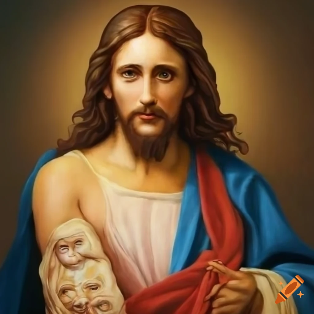 Detailed and lifelike depiction of Jesus Christ in religious art on Craiyon
