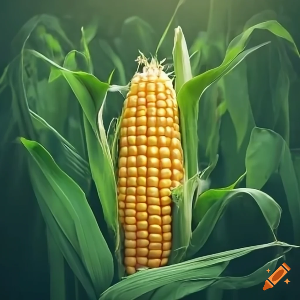 Corn growing in the field with leaves, HD 4K on Craiyon