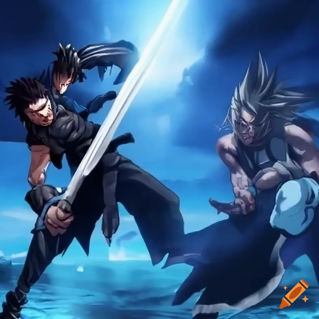 Epic fantasy battle scene with medieval warrior facing multiple foes on ...