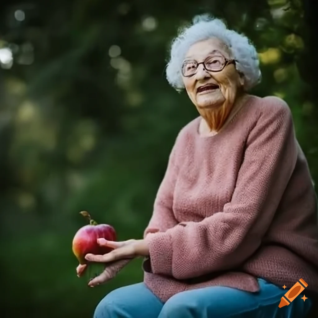 Grandma and apples on Craiyon