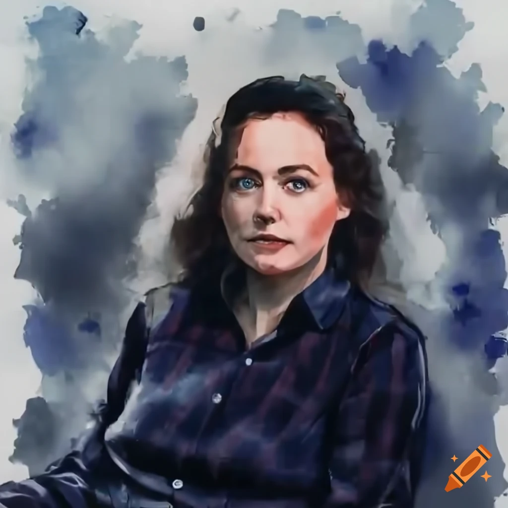 British actress resembling Kelly McDonald in country plaid shirt and ...