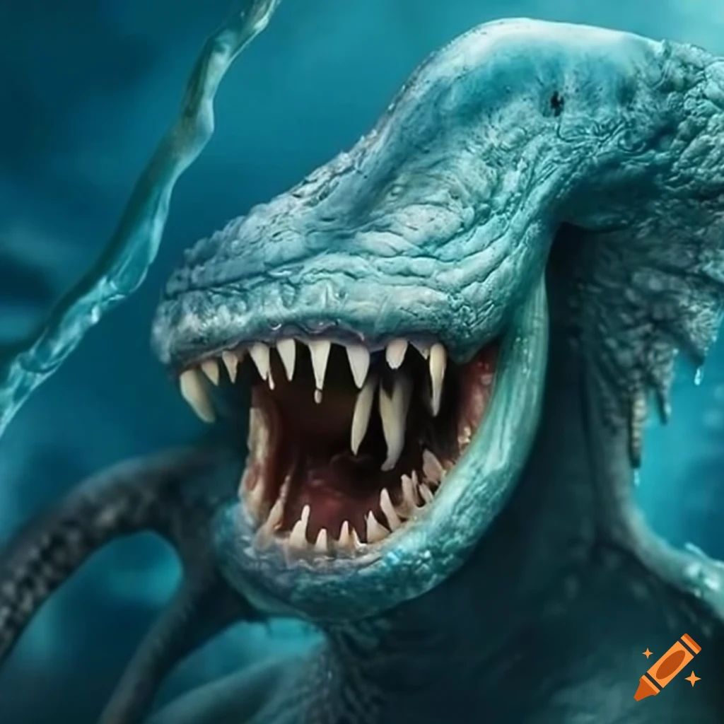 Charybdis: Greek sea monster with many teeth and no eyes on Craiyon