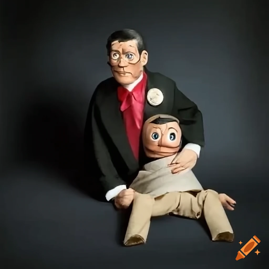 Satirical image of Rep. Ronny Jackson as a ventriloquist dummy with a ...