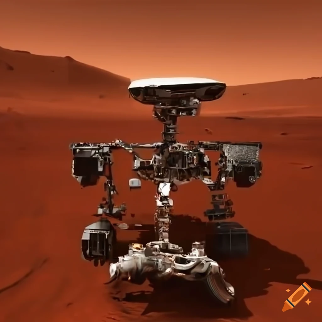 Mars rover exploring red landscapes in high definition on Craiyon