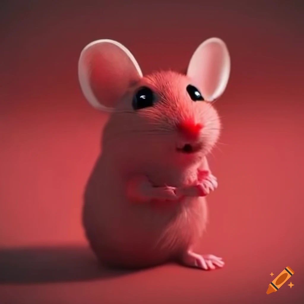 Red mouse on Craiyon
