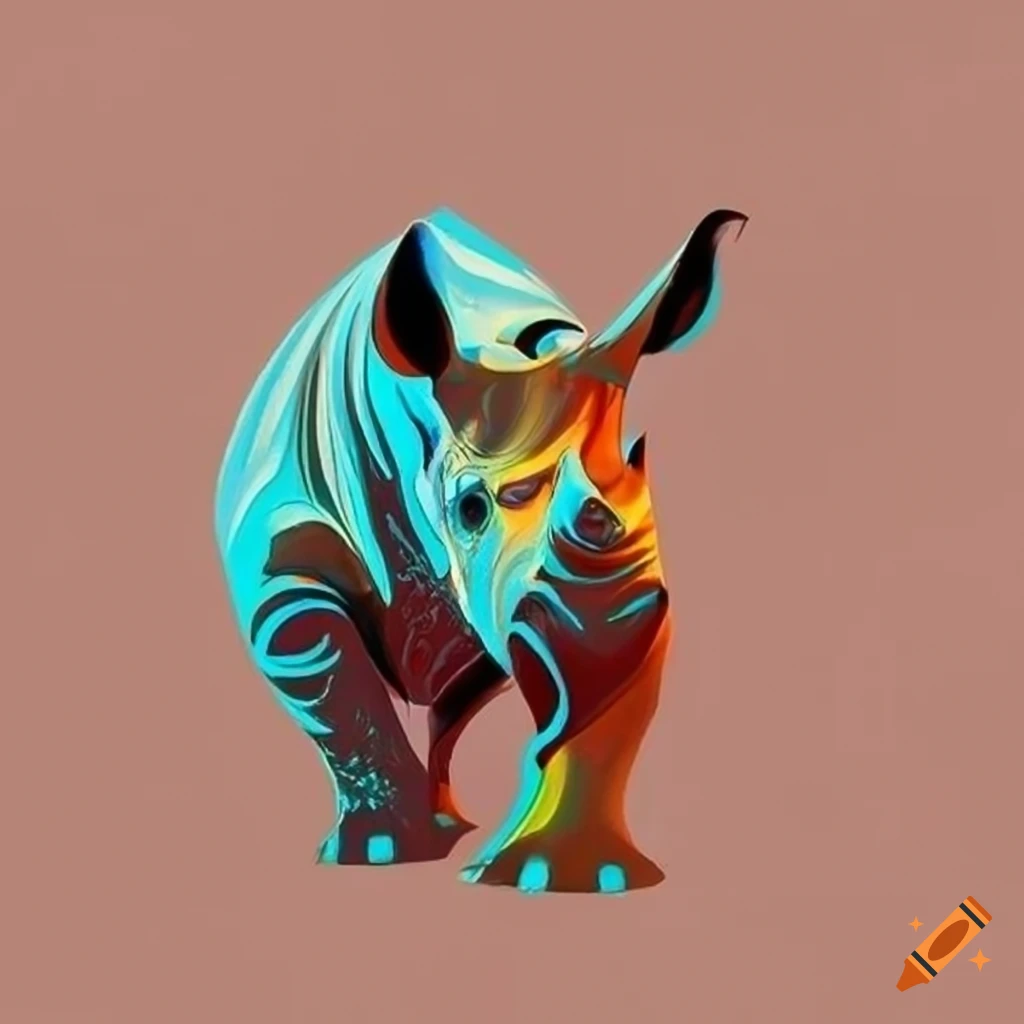 Abstract rhino artwork on Craiyon