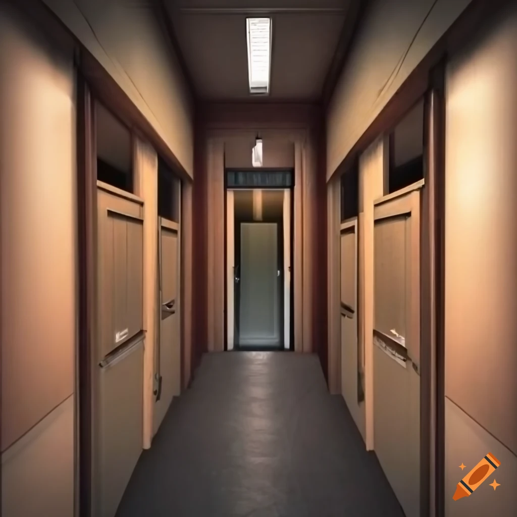 Top floor of a school with a long corridor, meeting rooms, classroom ...