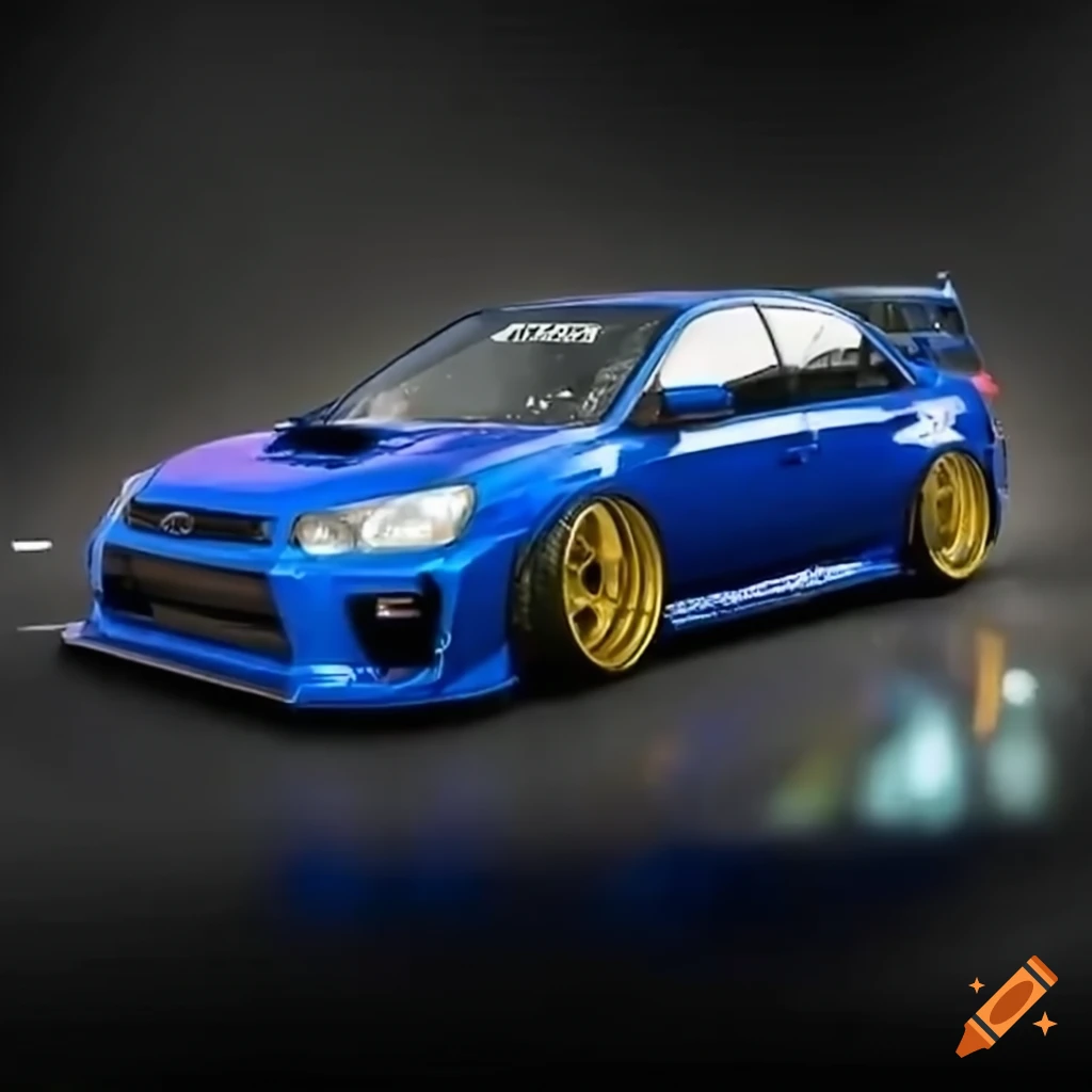 Drifting Subaru with lowered body on Craiyon