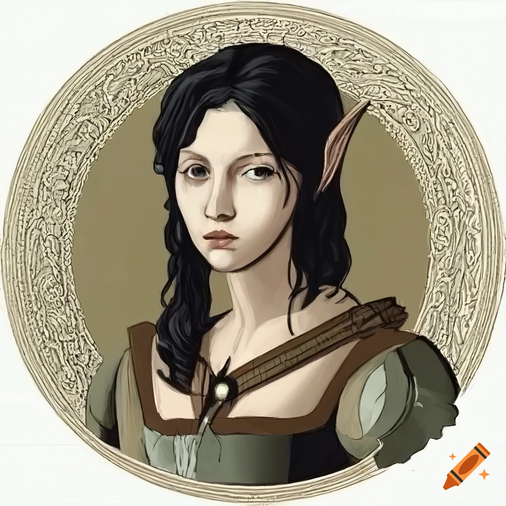 Portrait of stern female elf hunter in 16th-century gear by Marc ...