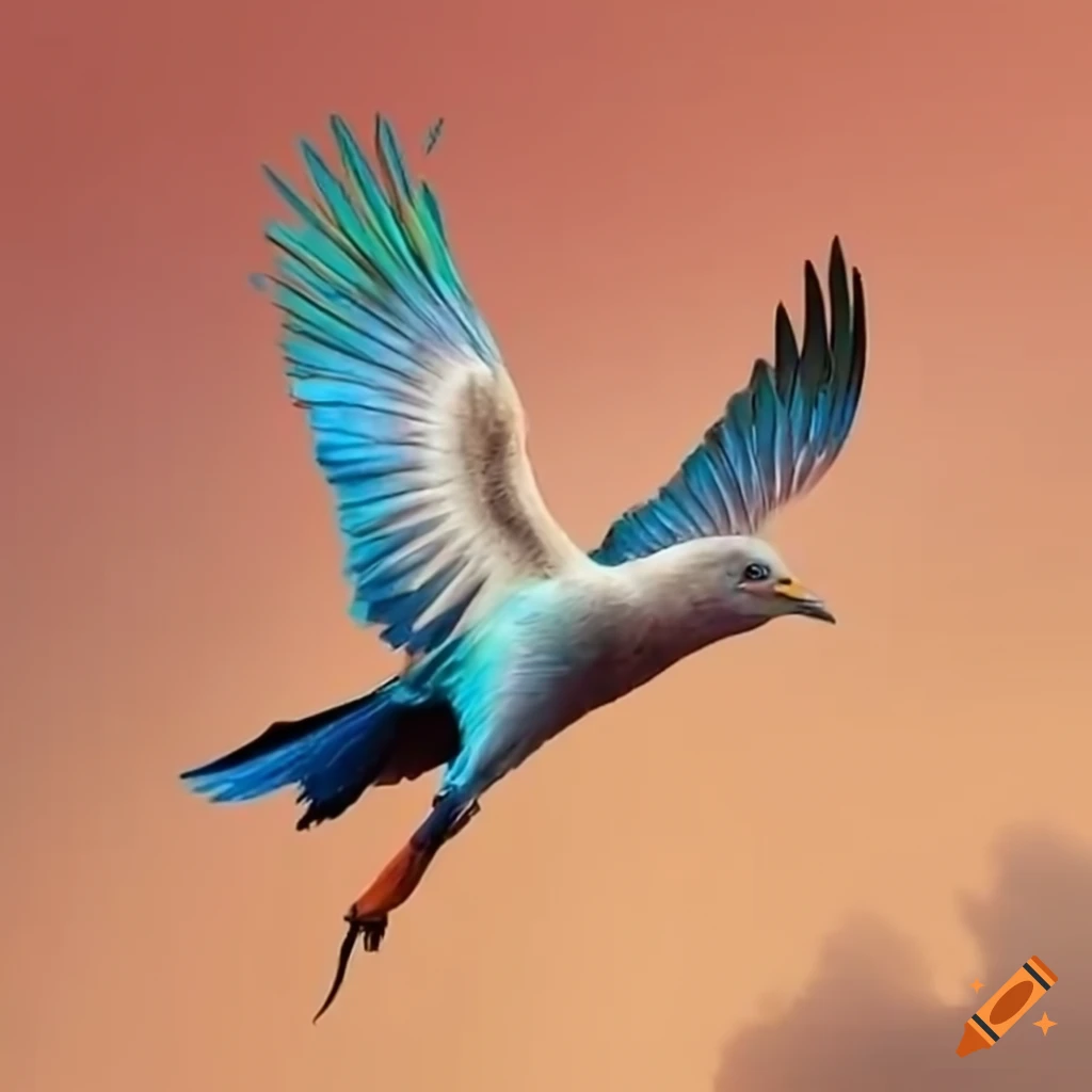 Prime minister narendra modi flying among birds with vivid feathered ...