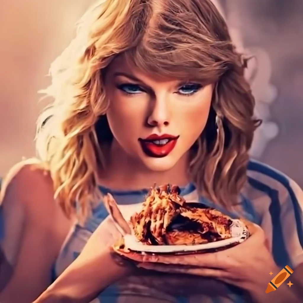 Taylor Swift with a Argentina National Team shirt eating Argentine ...