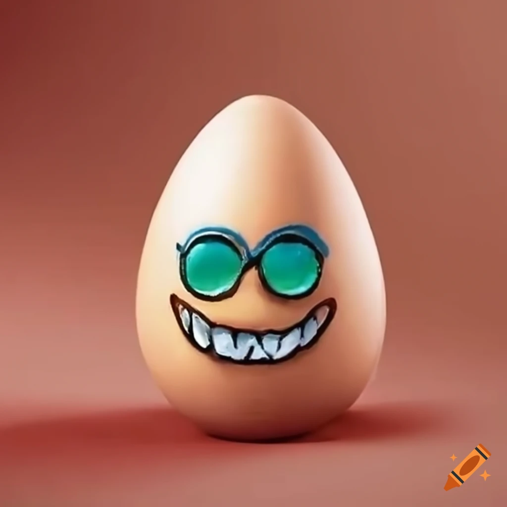 Egg painted like Dr. Egghead from Sonic the Hedgehog on Craiyon