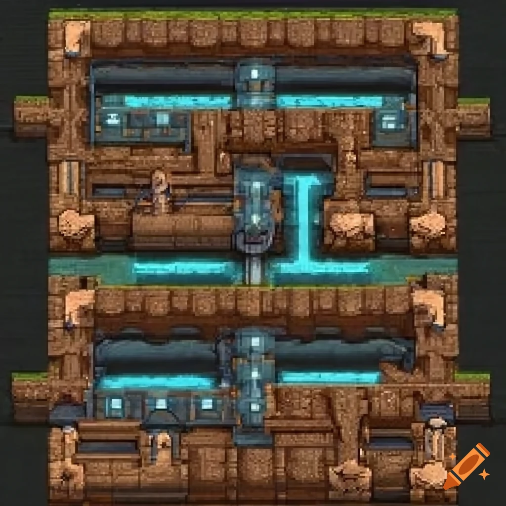 Hyper-detailed tilesets for sewer systems in rpg maker mz on Craiyon