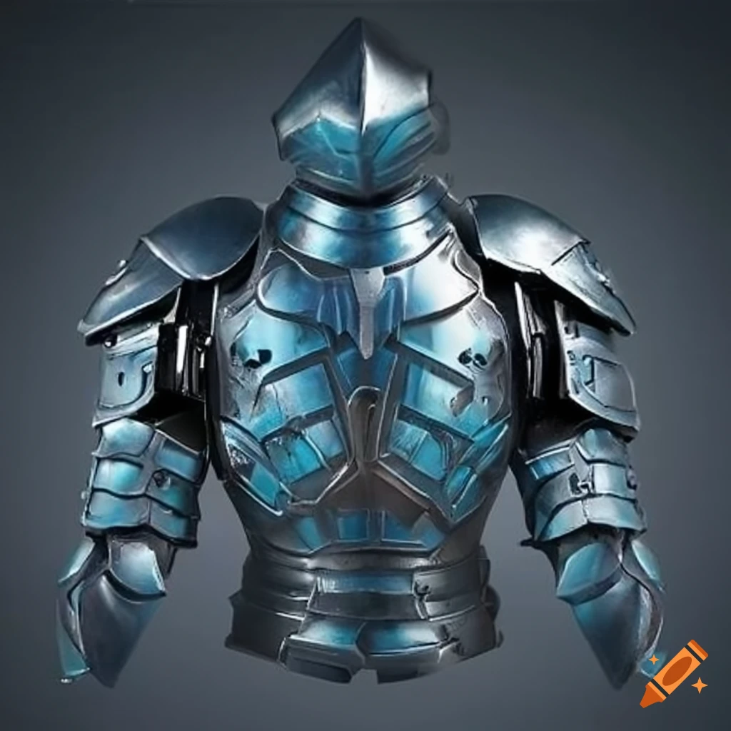 Adorned magic massive body armor in a front view on Craiyon