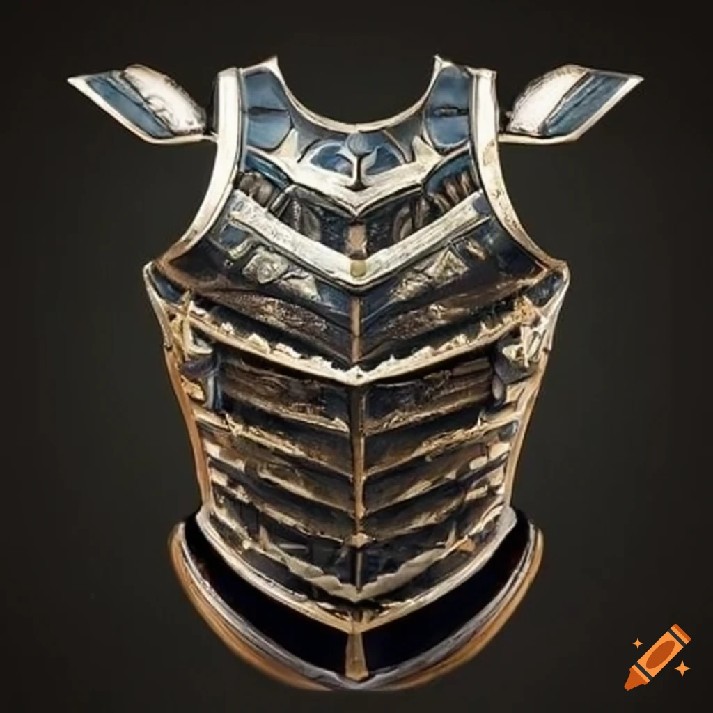 Adorned magic massive body armor from the front view on Craiyon