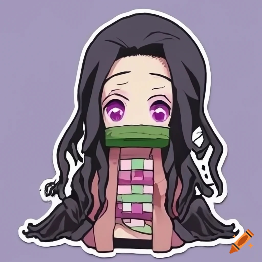 Chibi Nezuko Kamado sticker in full body view on Craiyon