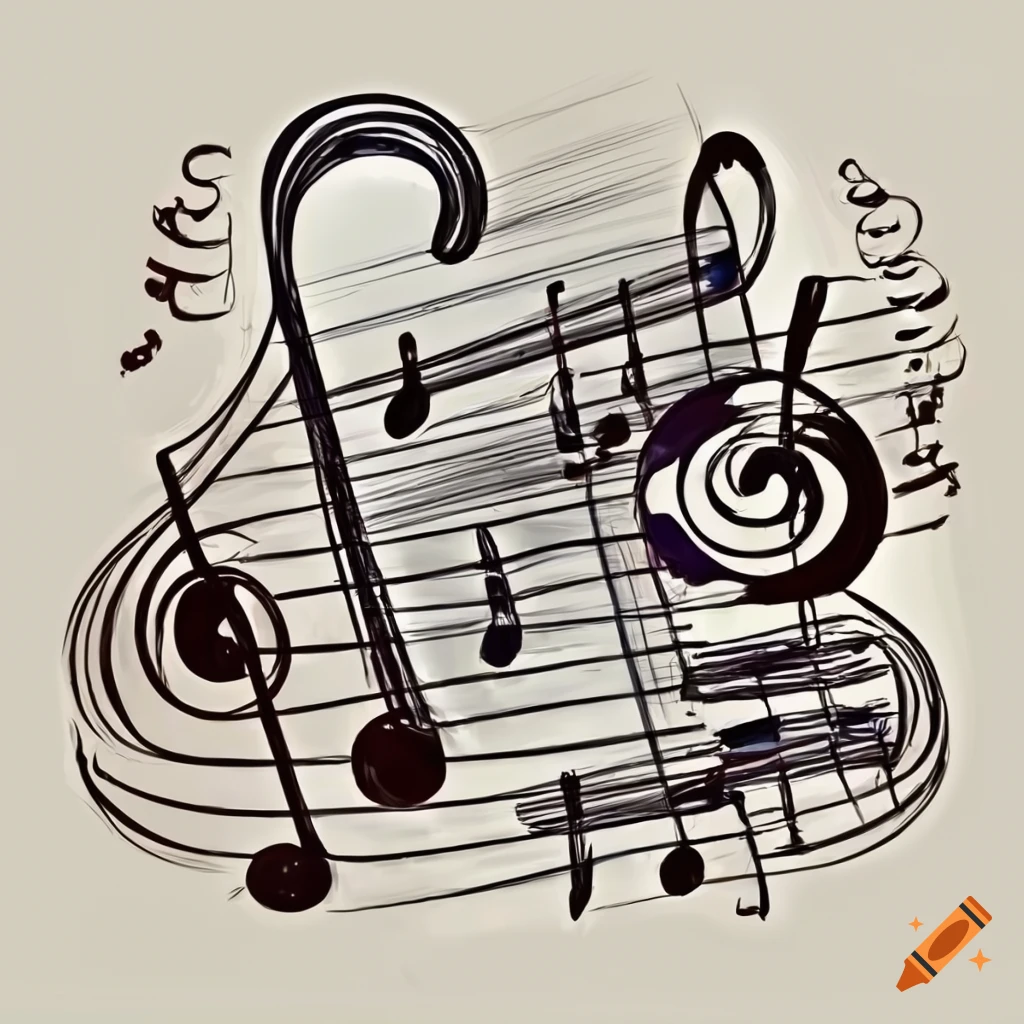 Abstract surreal music instruments art on Craiyon