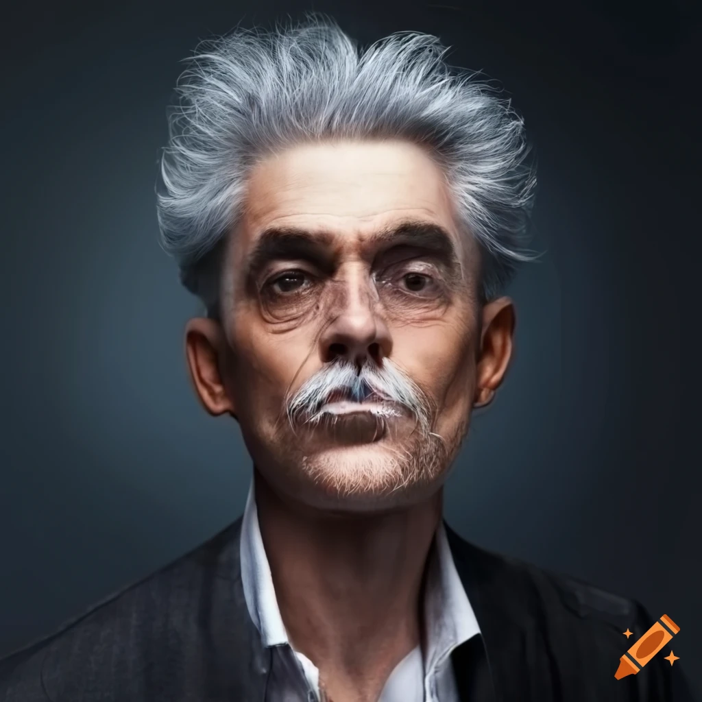 Middle-aged man with dark silver hair in a stylish New York outfit on ...