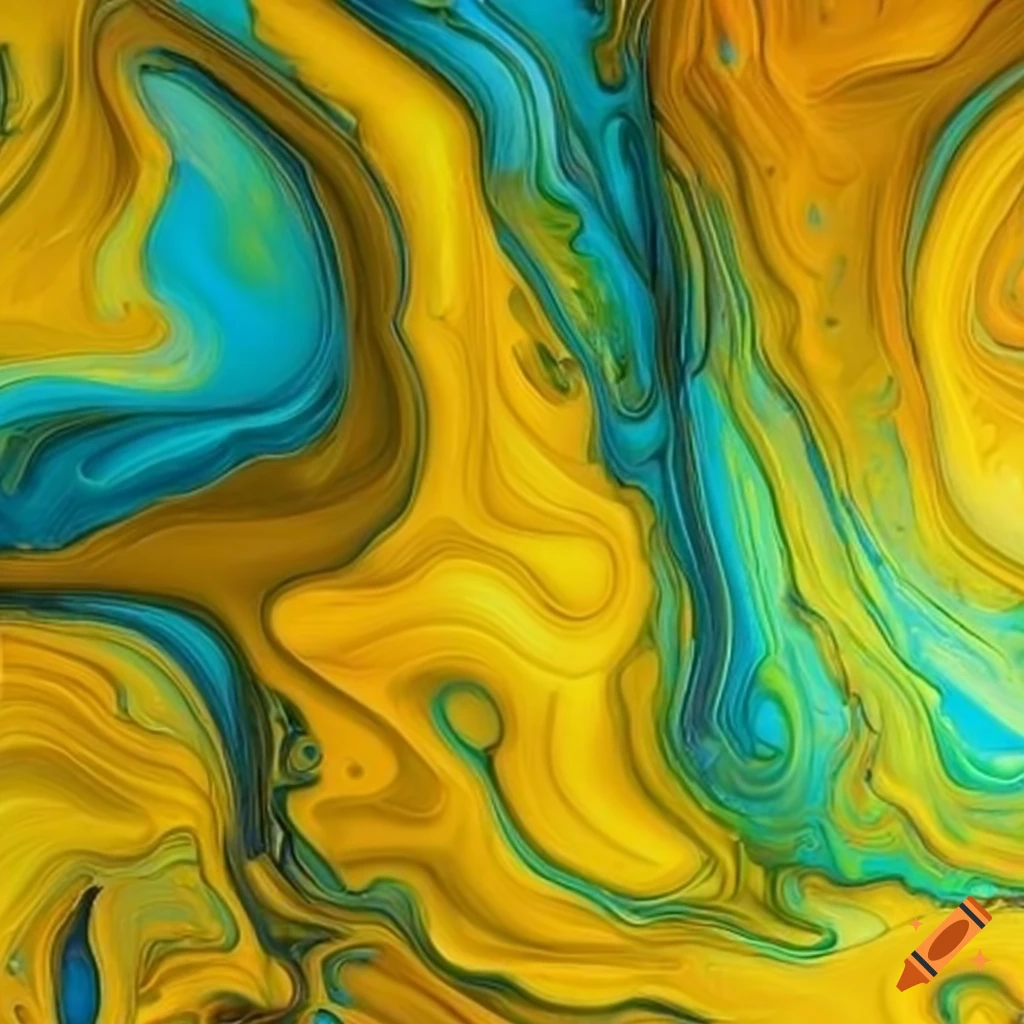 Cyan and yellow abstract art texture on Craiyon