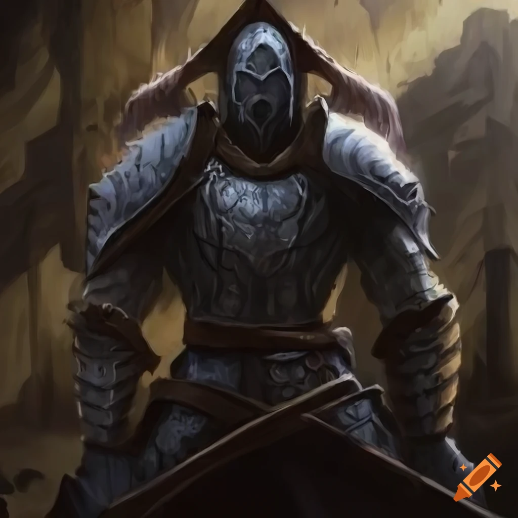 Epic magical stone armor inspired by old mtg art on Craiyon