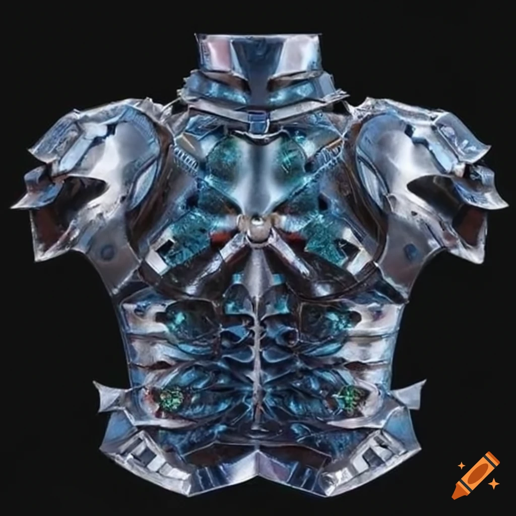Adorned magic massive body armor with front view and vertical symmetry ...