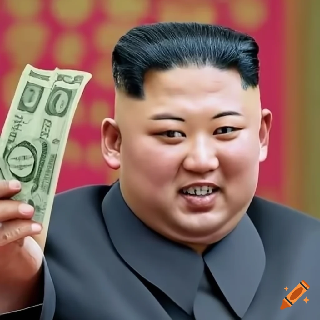 Kim jong un holding money on Craiyon