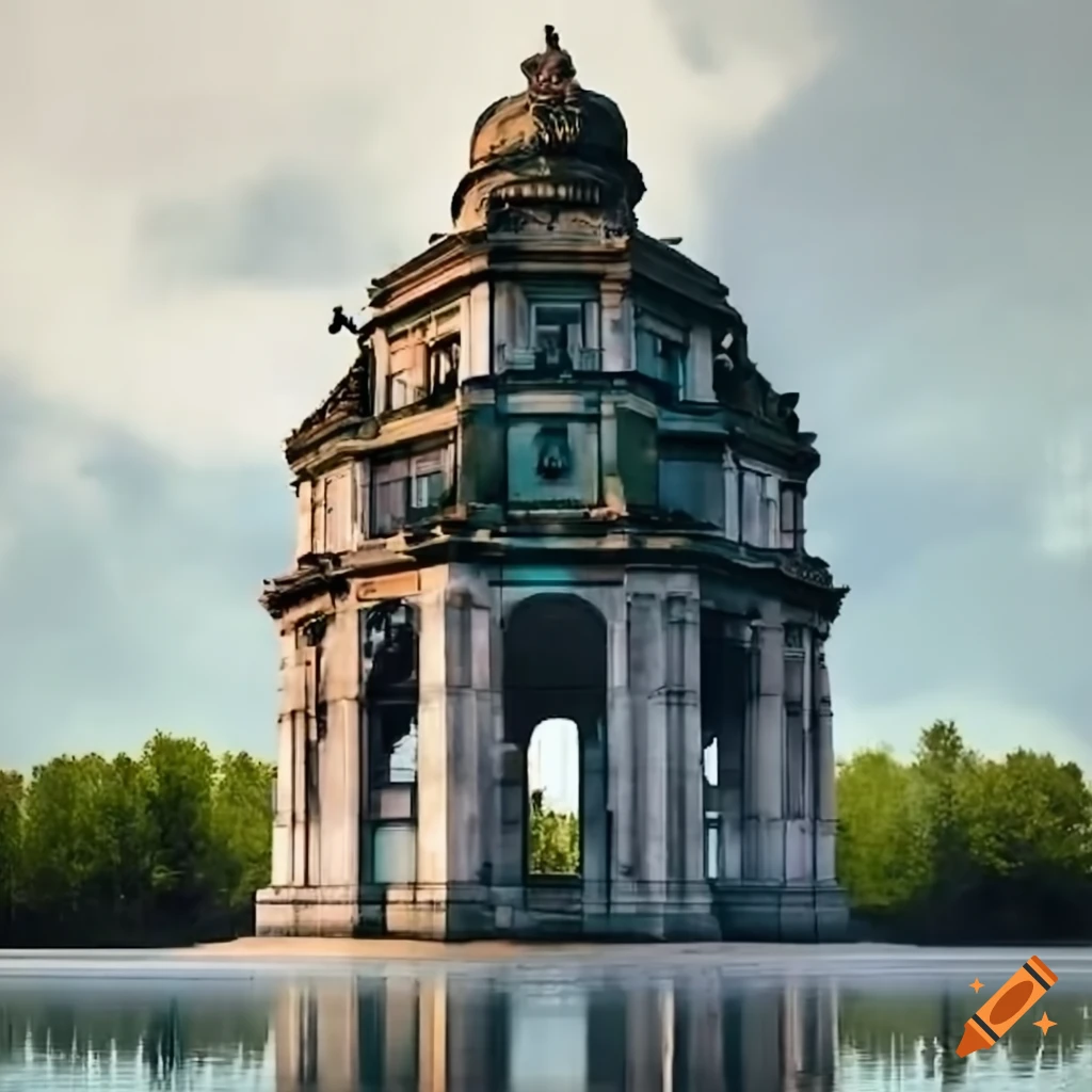 Urban war memorial with asian and central european cultural inspiration ...