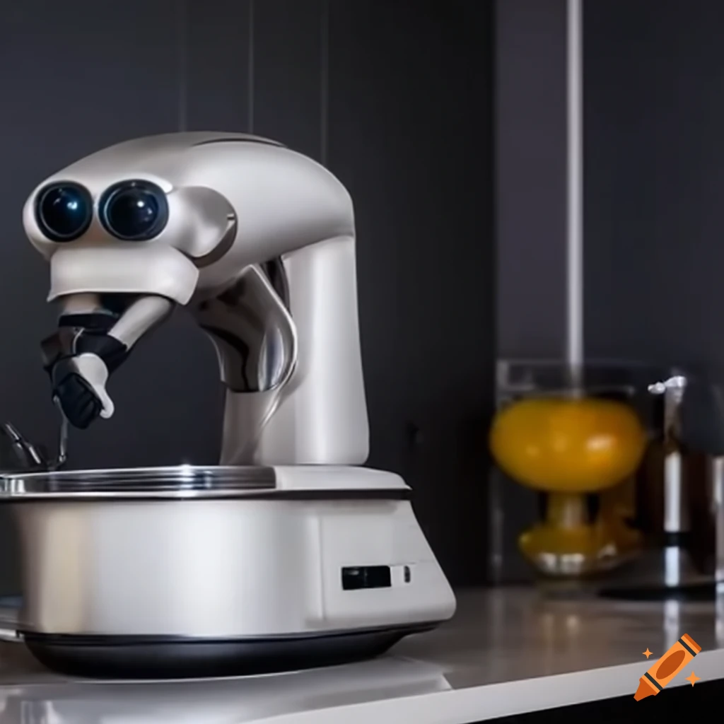 Robot cooking in a modern kitchen on Craiyon
