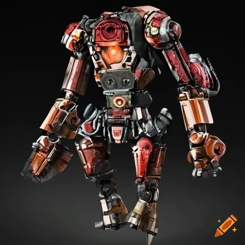 Colorful rebel-themed robot with spikes and mohawk on Craiyon