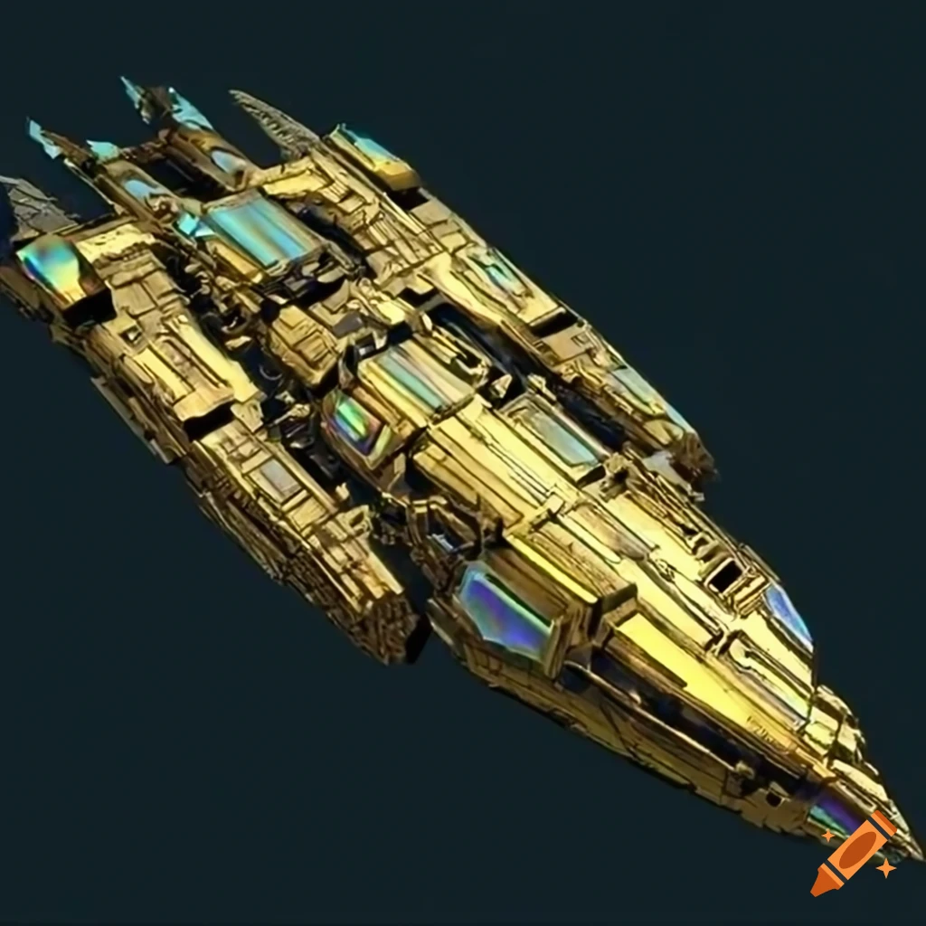 Gothic inspired Interstellar Dreadnought spaceship with otherworldly ...