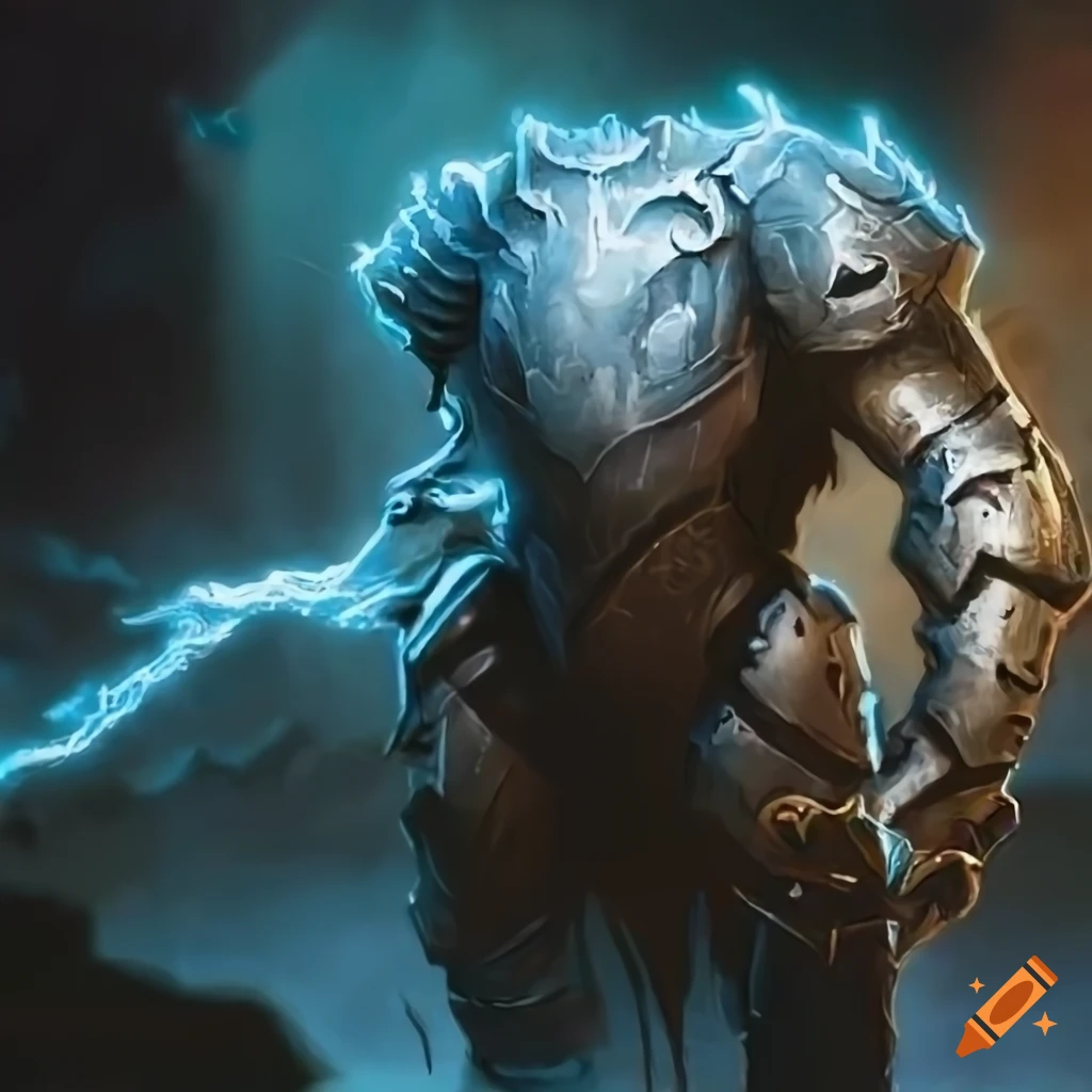 Lightning elemental in silver heavy armor from Magic the Gathering on ...