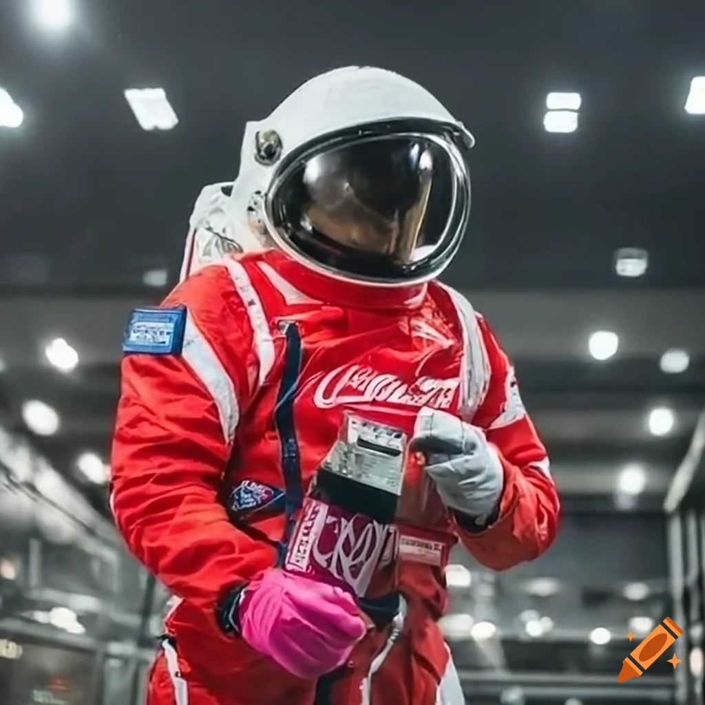 Astronaut holding a coca-cola beverage in space on Craiyon