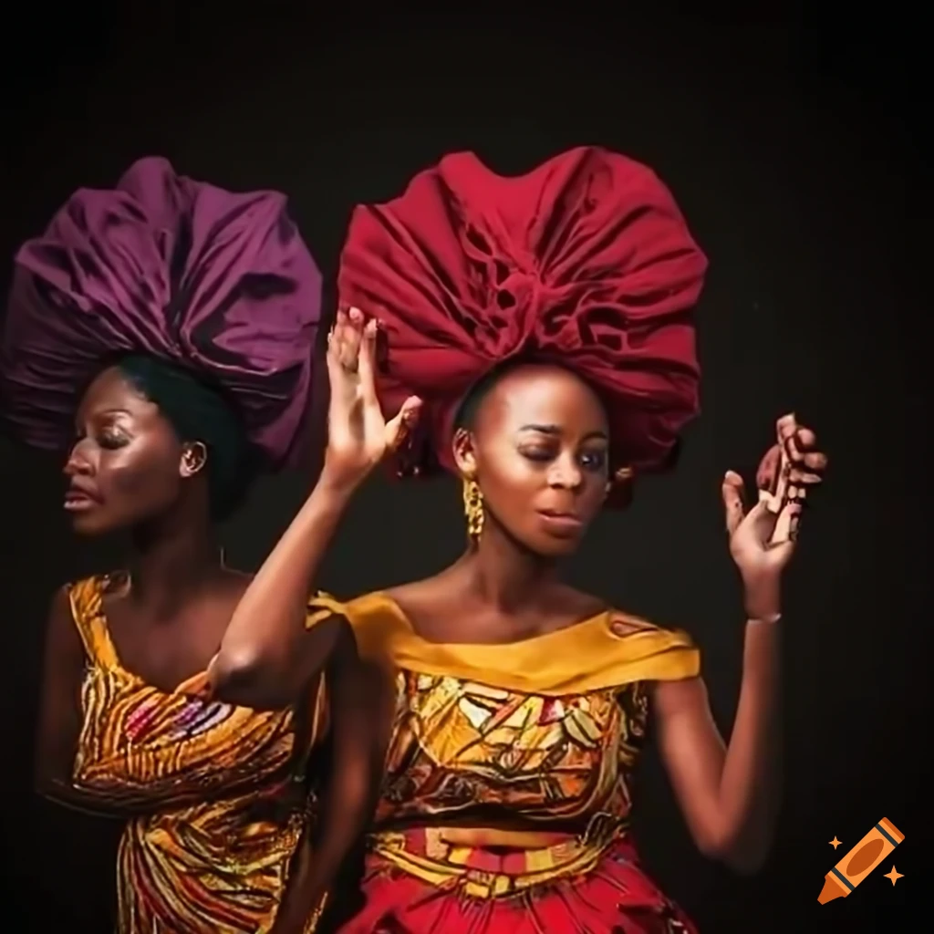 Group of vibrant African women dancing and singing in traditional ...