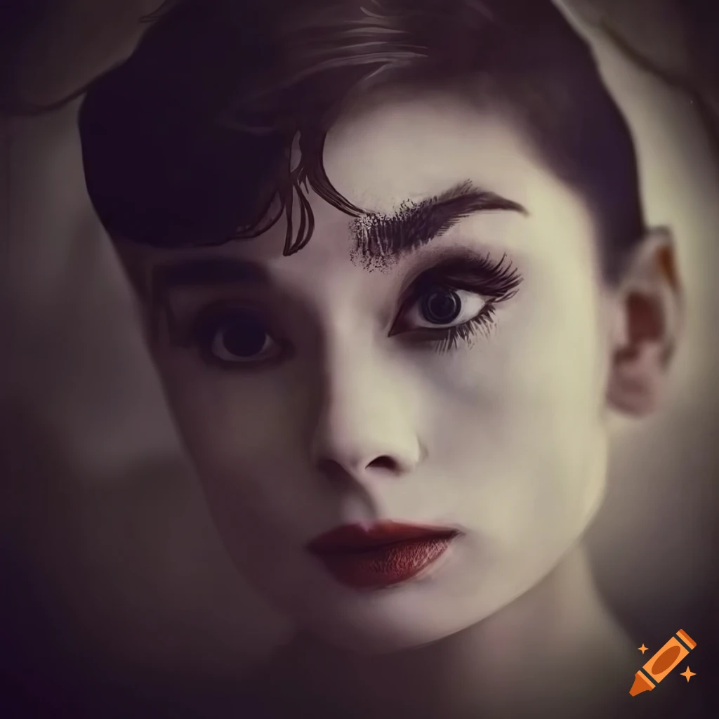 Vintage ghostly audrey hepburn in a haunted forest inspired by alphonse mucha on Craiyon