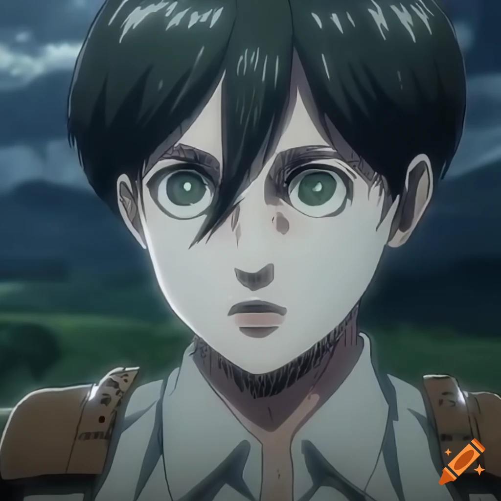 Female character from attack on titan in front of beautiful scenery on ...